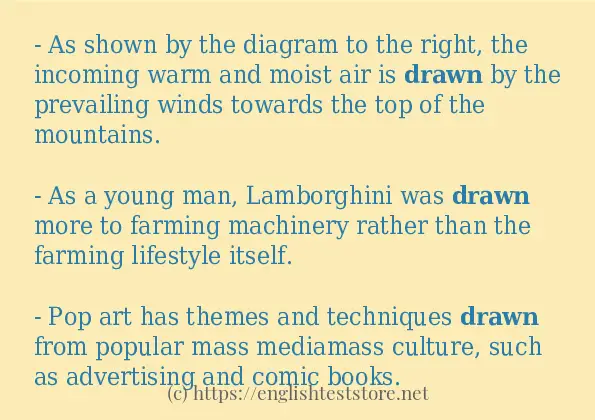 Example sentences of "drawn" - EnglishTestStore Blog