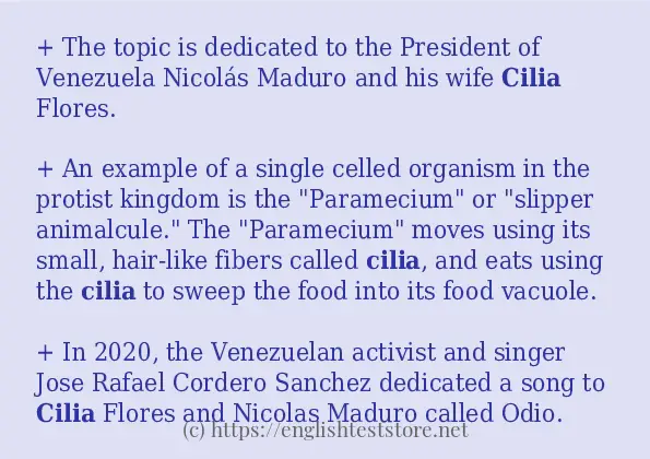 Example uses in sentence of "cilia" - EnglishTestStore Blog