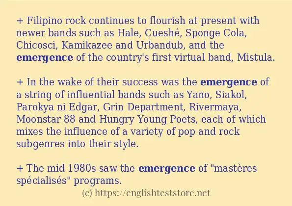 How to use in-sentence of "emergence" - EnglishTestStore Blog