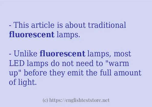 How to use in sentence of "fluorescent" - EnglishTestStore Blog