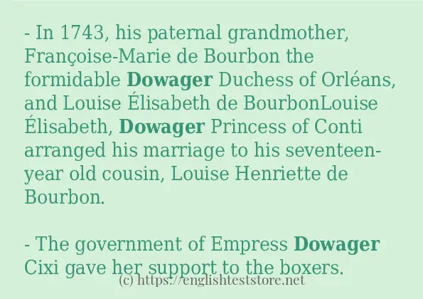 How to use the word "dowager" - EnglishTestStore Blog