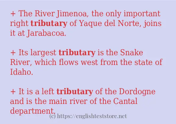 Make sentence of "tributary" - EnglishTestStore Blog