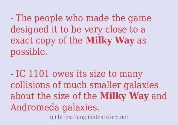 "Milky way" some example sentences - EnglishTestStore Blog