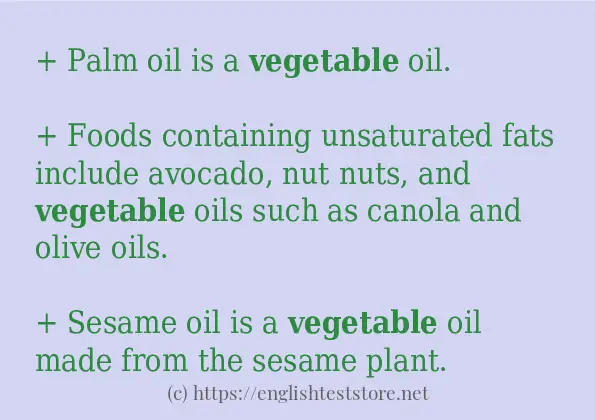 Some example sentences of "vegetable" - EnglishTestStore Blog