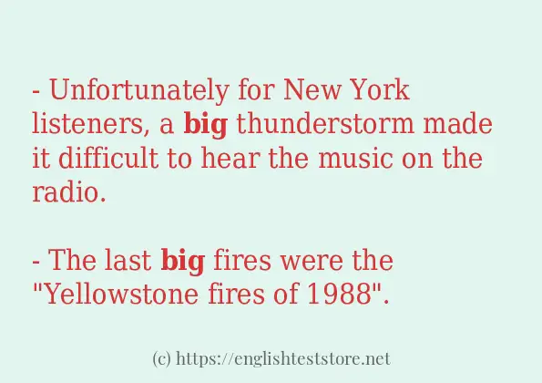 Some sentences in use of "big" - EnglishTestStore Blog