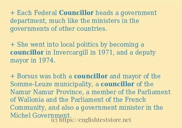 Some sentences in use of "councillor" - EnglishTestStore Blog