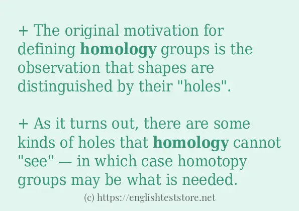 Some sentences in use of "homology" - EnglishTestStore Blog