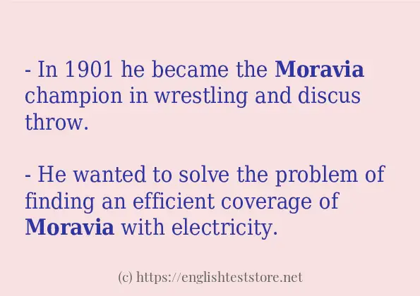 Use in sentence of "moravia" - EnglishTestStore Blog