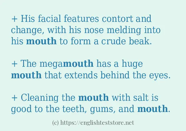 Use in sentence of "mouth" - EnglishTestStore Blog
