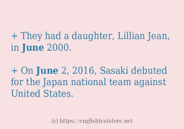 Use the word "june" - EnglishTestStore Blog