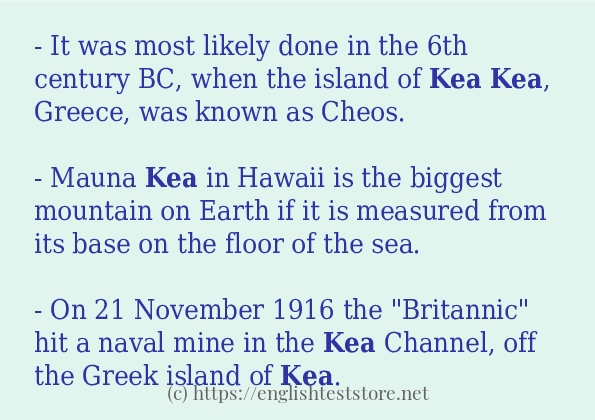 Use the word "kea" - EnglishTestStore Blog