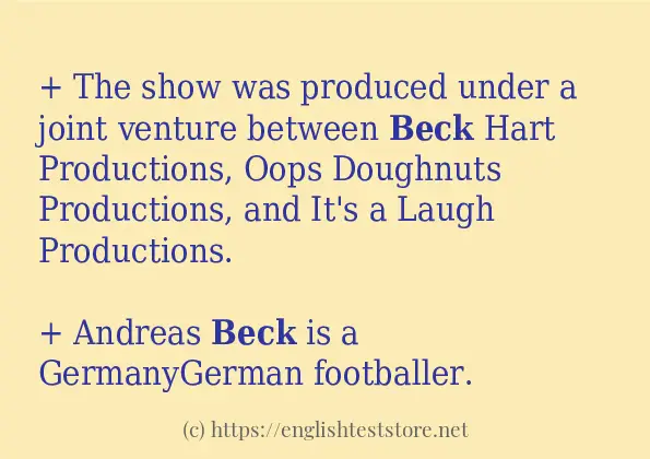 "beck" some ways to use - EnglishTestStore Blog