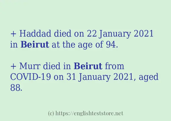 "beirut" use in sentences - EnglishTestStore Blog