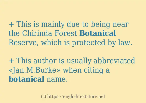 "botanical" use in-sentences - EnglishTestStore Blog