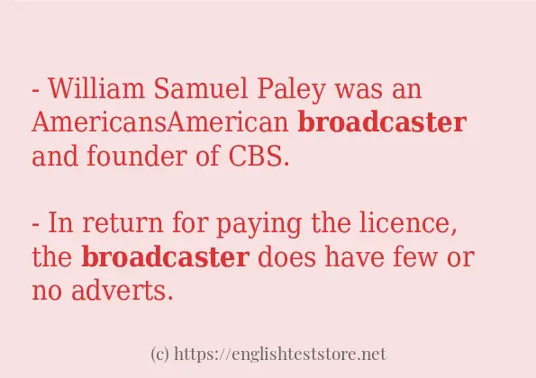 "broadcaster" example in sentences - EnglishTestStore Blog