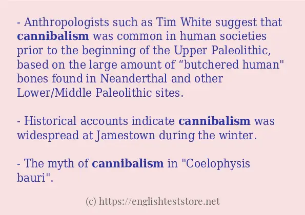 "cannibalism" use in-sentences - EnglishTestStore Blog