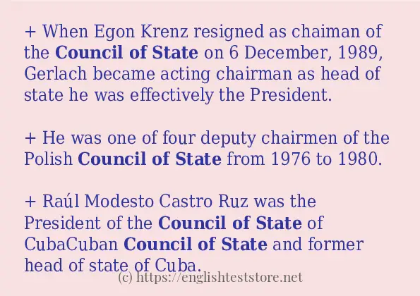 "council of state" use in sentences - EnglishTestStore Blog
