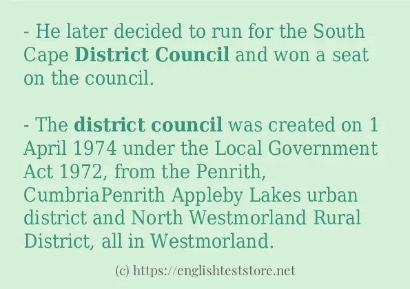 "district council" in sentences? - EnglishTestStore Blog