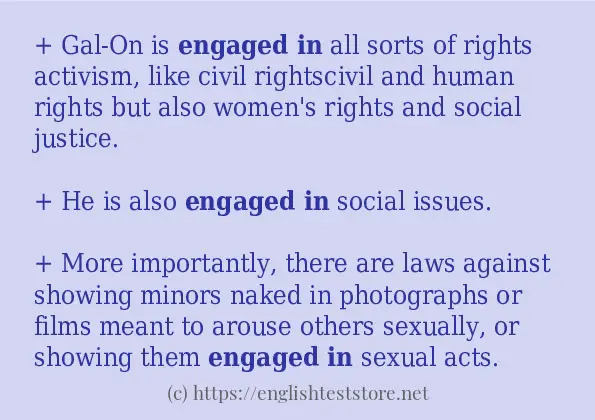"engaged in" example in sentences - EnglishTestStore Blog