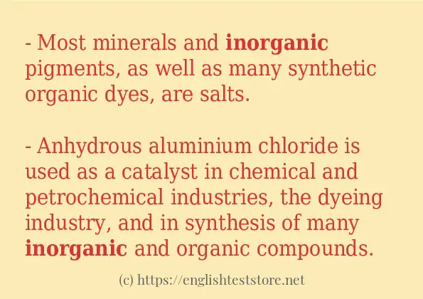 "inorganic" use in-sentences - EnglishTestStore Blog