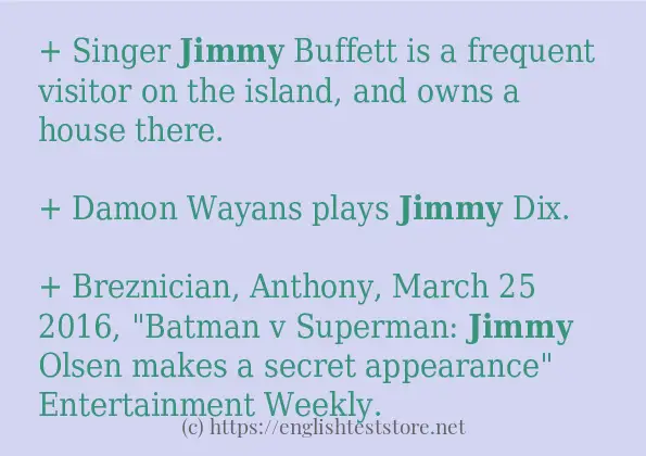 "jimmy" in sentences? - EnglishTestStore Blog
