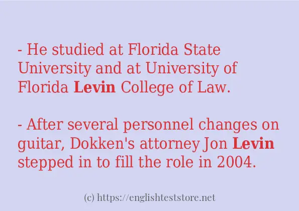 "levin" use in-sentences - EnglishTestStore Blog