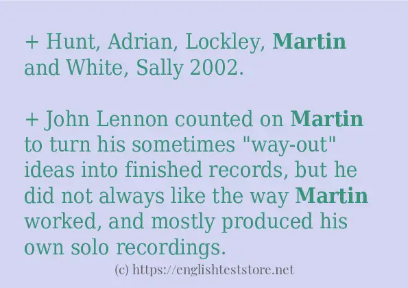 "martin" how to use? - EnglishTestStore Blog