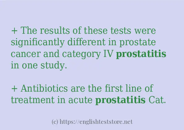 "prostatitis" in-sentences - EnglishTestStore Blog