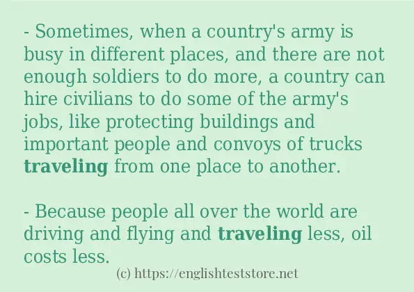 "traveling" - sentence examples - EnglishTestStore Blog